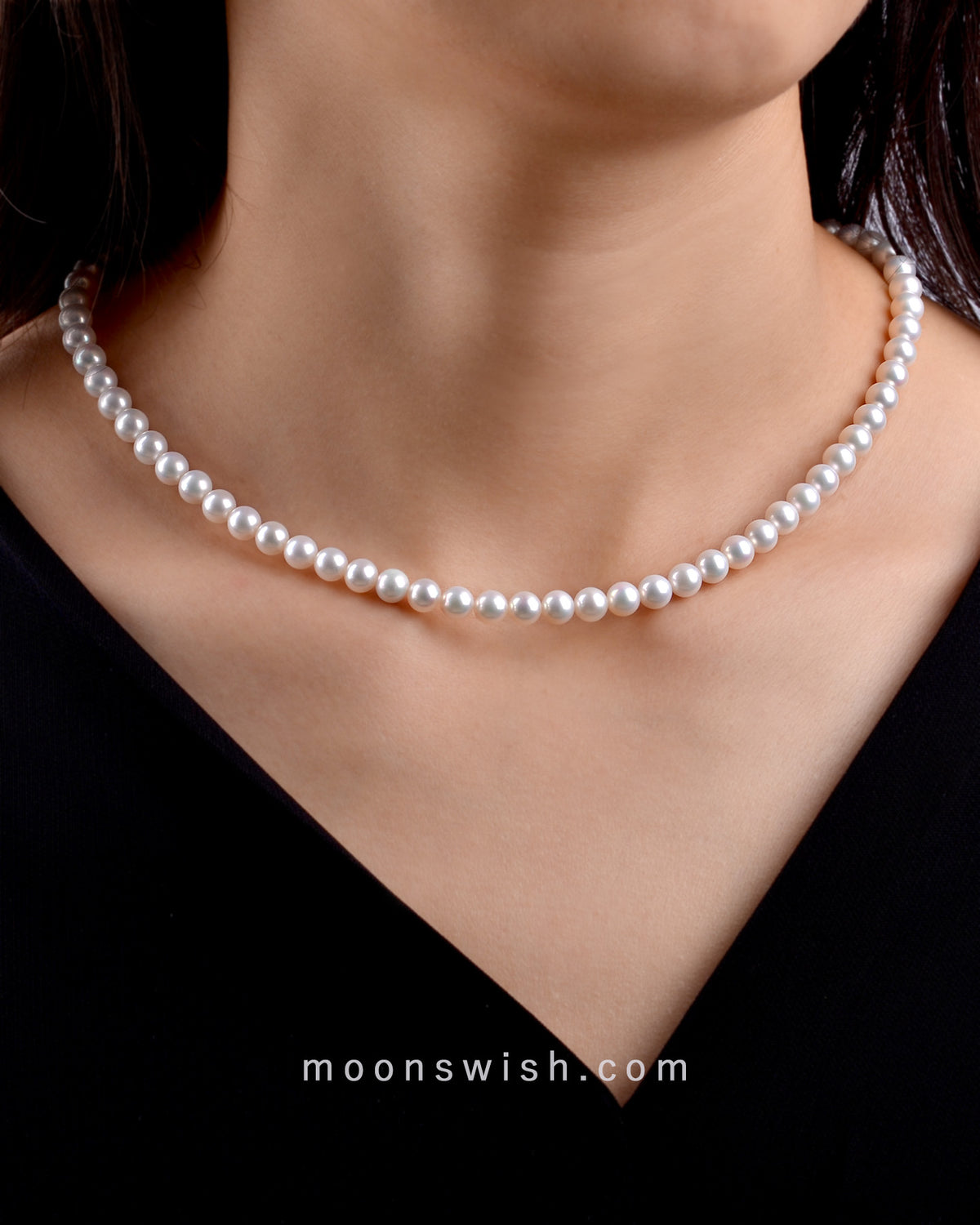 BETH - Natural Pearl Necklace AAAAA Quality 6.0-6.5mm– Moon's Wish