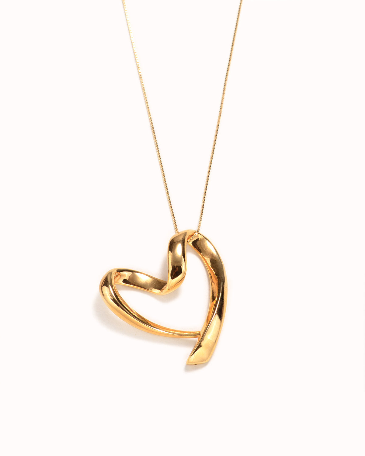 LOVE - 18K Solid Gold Heart Pendant Necklace– Moon's Wish