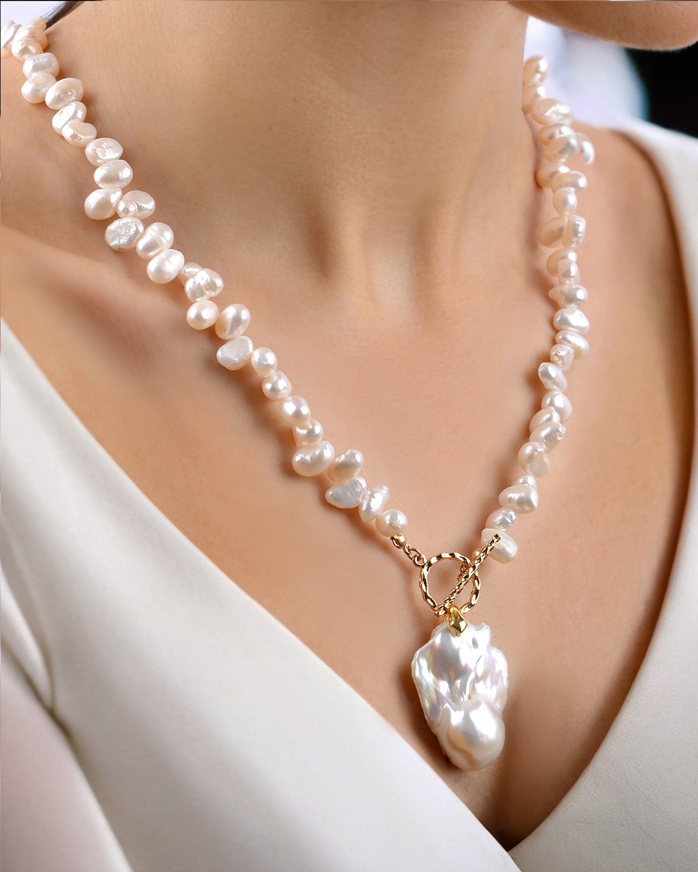 UMA - Hand-wrapped Baroque Pearl Necklace– Moon's Wish